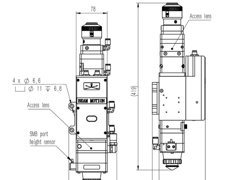 Raytools BM110 F125/155 Autofocus Fiber Laser Cutting Head - Raysoar